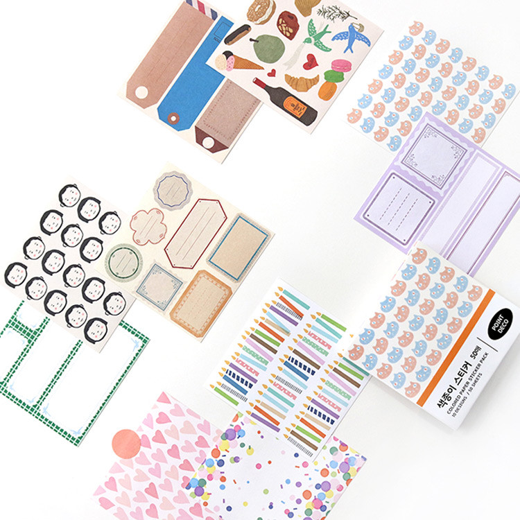 Indigo Vintage decorative paper sticker pack 50 sheets