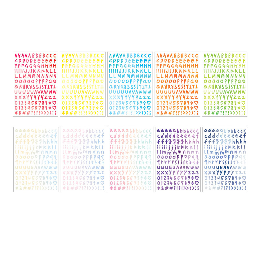 ICONIC Rolling Alphabet and Number Removable Sticker Pack