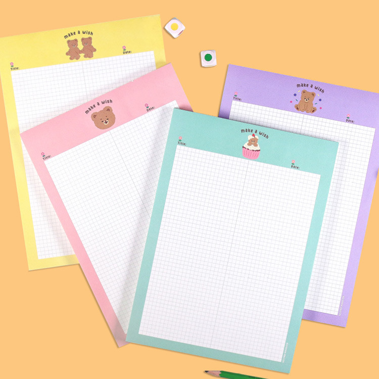 DESIGN GOMGOM Monogram Checkboard B5 Grid Writing Notepad