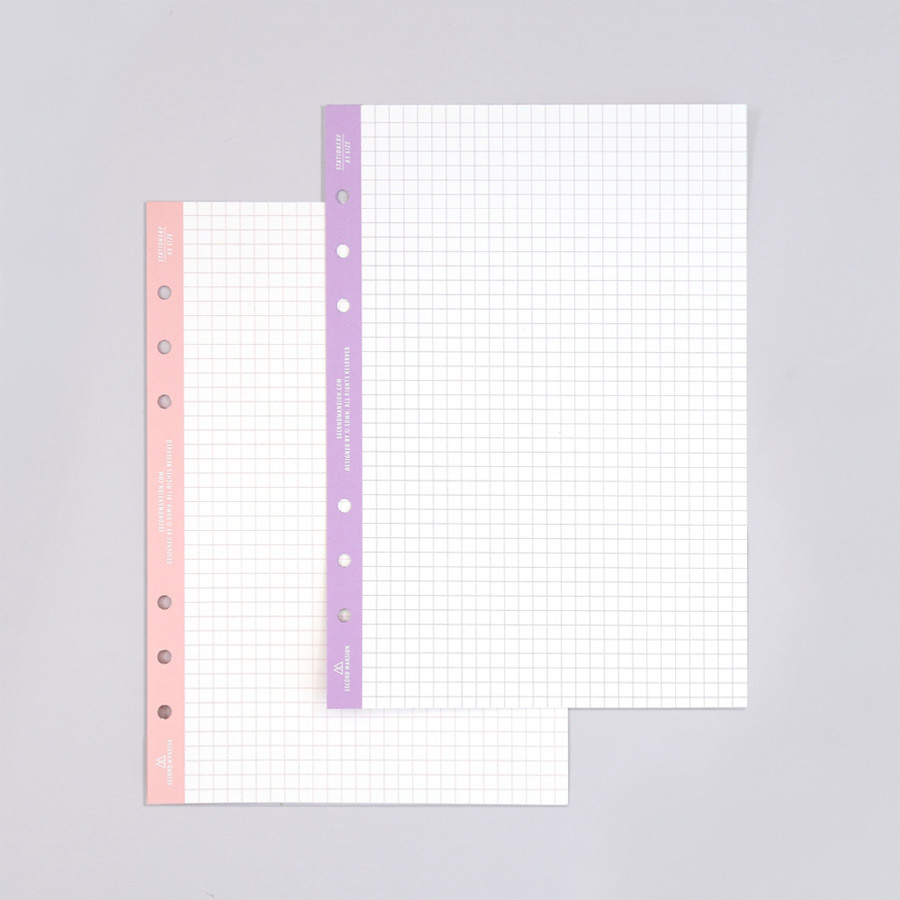 Second Mansion Color Grid 6-ring A6 notebook Paper Refills