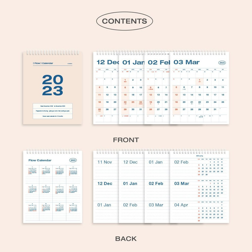 Iconic 2023 Flow Standing Flip Desk Calendar
