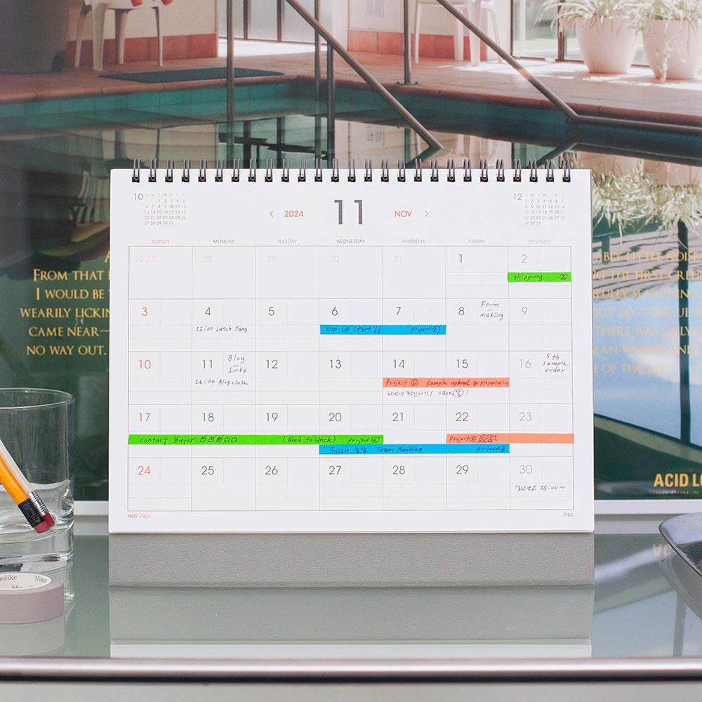 2NUL 2023 Note Monthly Standing Flip Desk Calendar