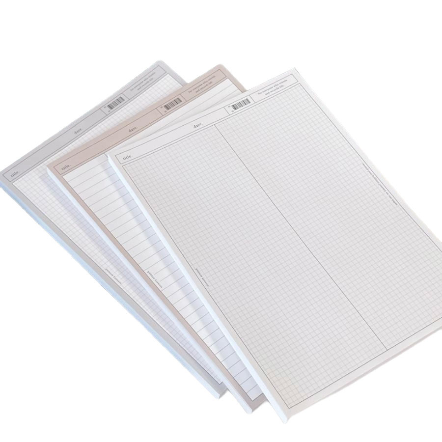 Autumn Color B5 Lined Grid Notepad Korean Stationery
