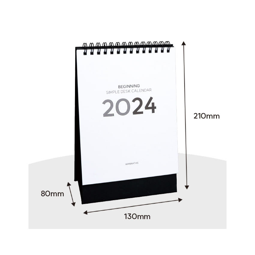 2024 Beginning Simple B6 Monthly Standing Flip Desk Calendar