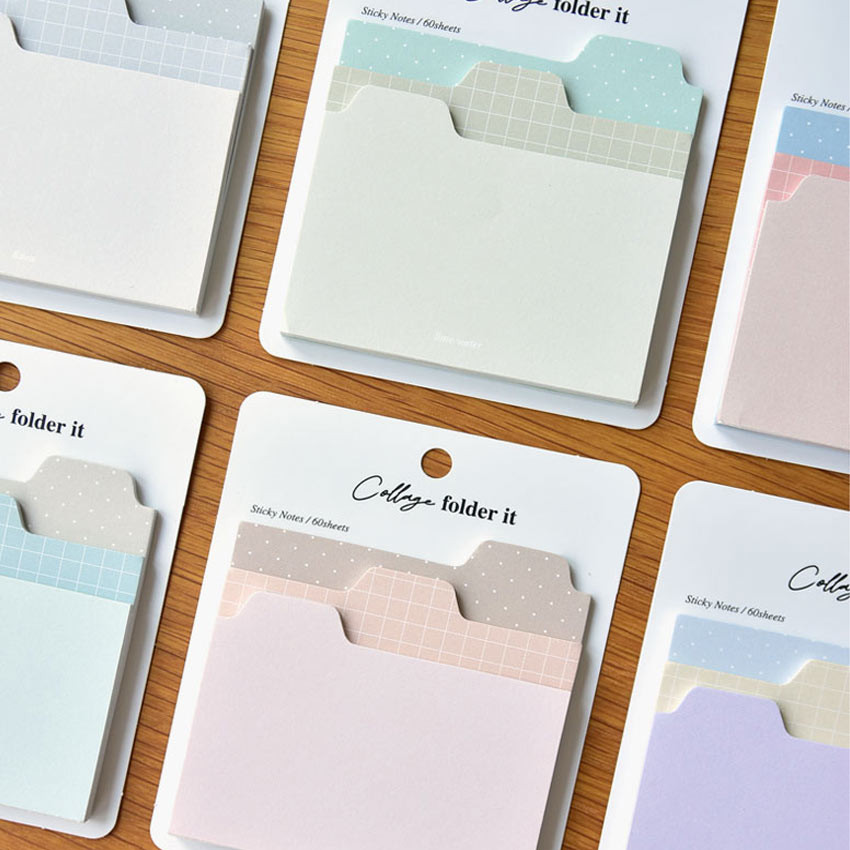 Plepic Collage Wide Folder Index Sticky Notepad Set