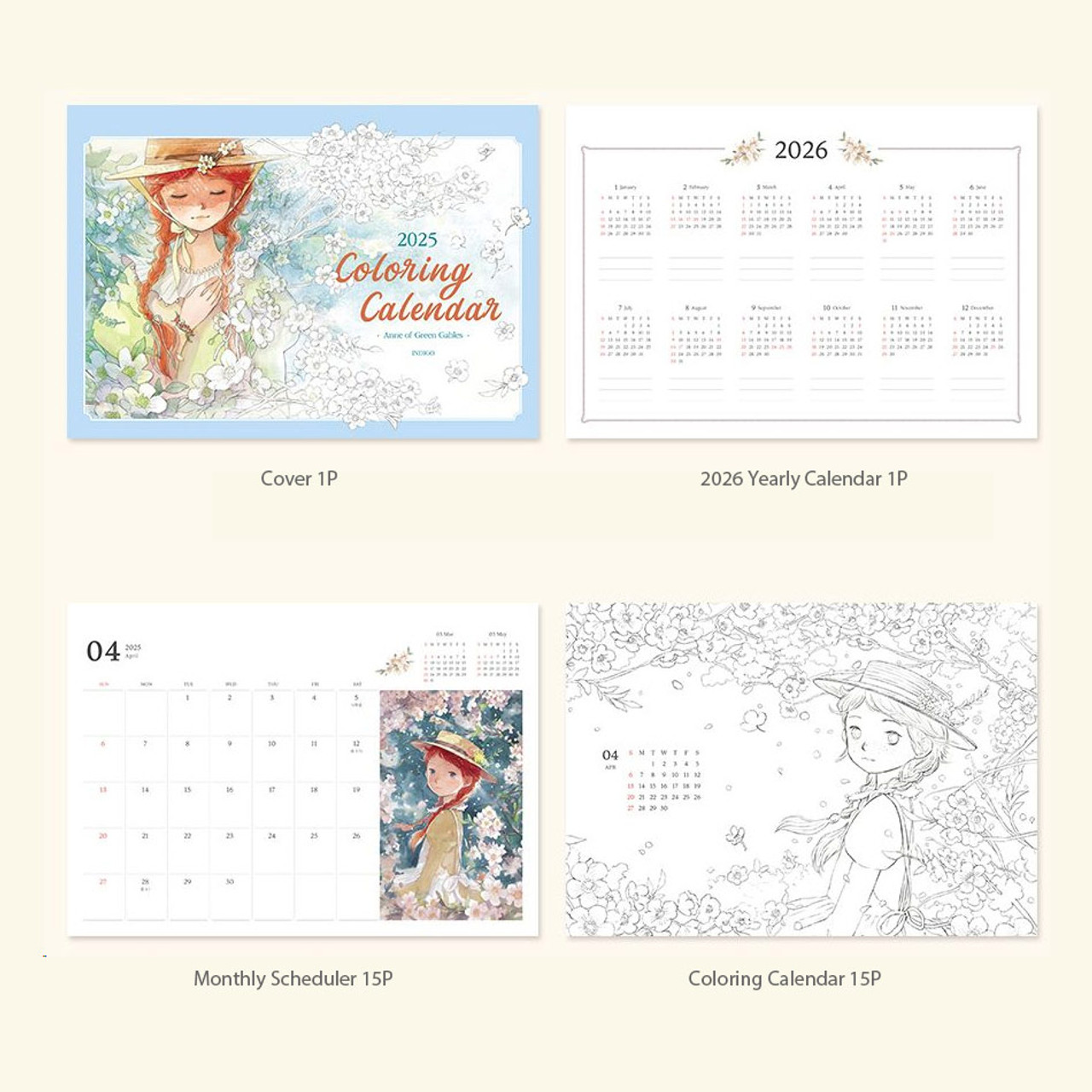 coloring calendar pages