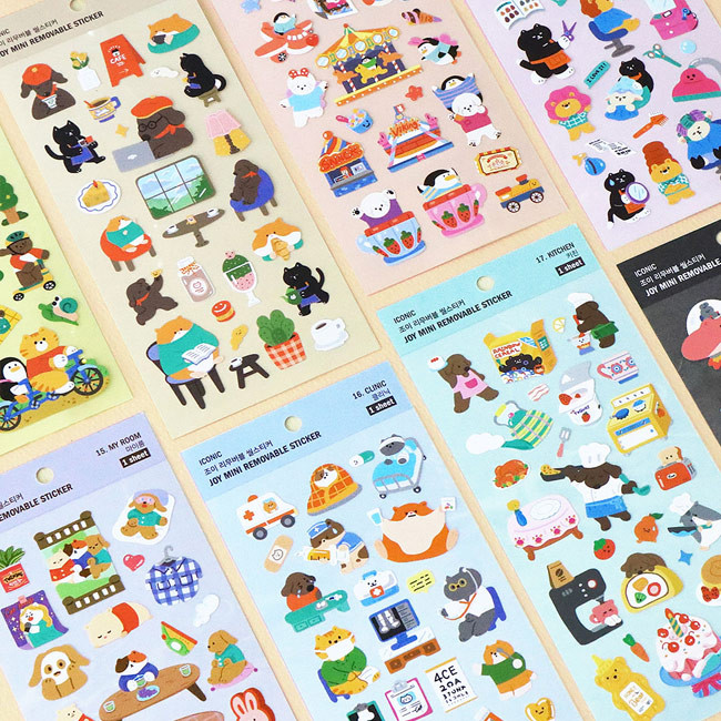 ICONIC Collage sticker pack of 8 sheets - Fallindesign.com