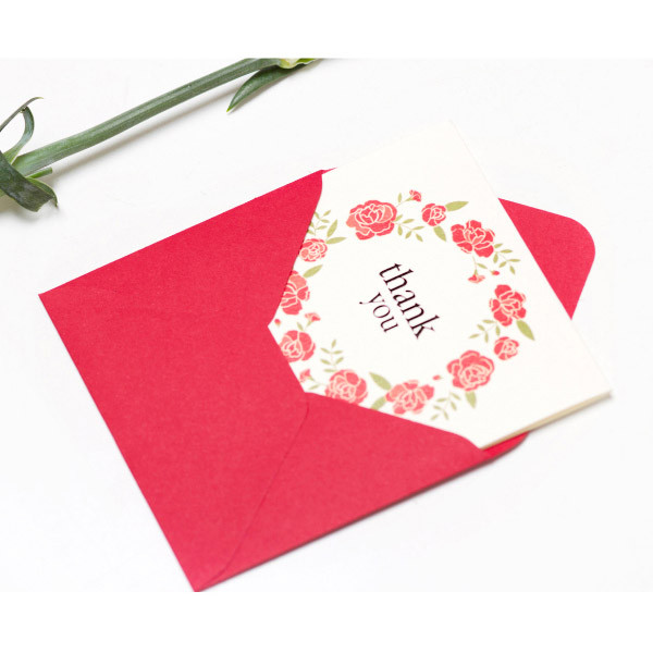 Dash and Dot Thank you flower wreath message card - fallindesign
