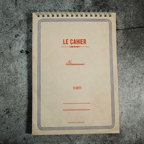 Le cahier antique green A5 size spiral center lined notebook