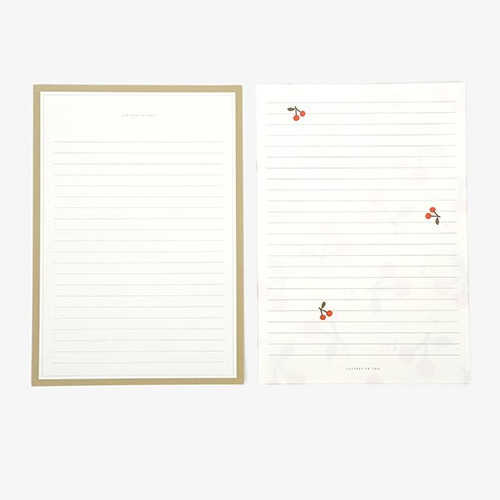 Dailylike Daily letter paper and envelope set - Cherry