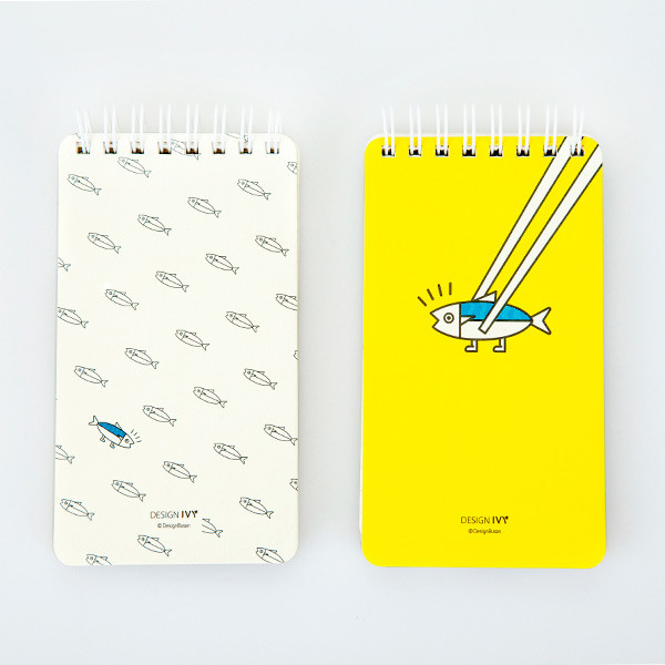 Corner mini spiral lined/Grid notepad notebook - fallindesign