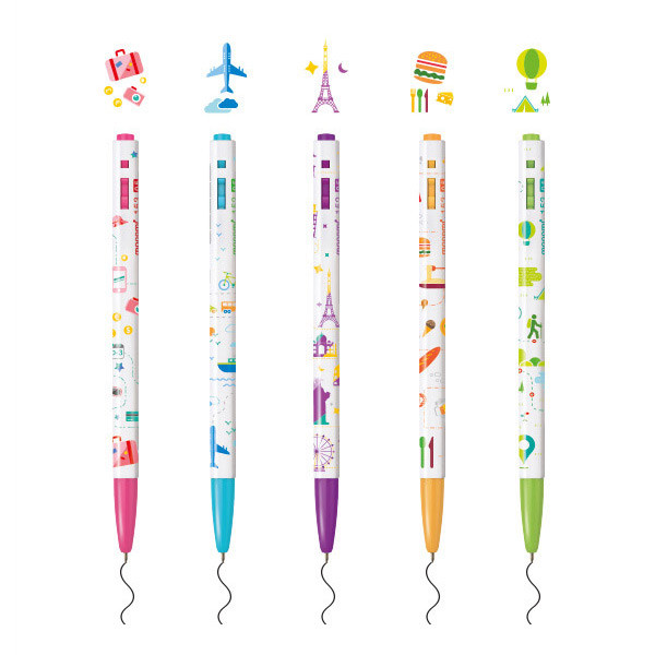 MONAMI 153 travel knock retractable ballpoint pen set