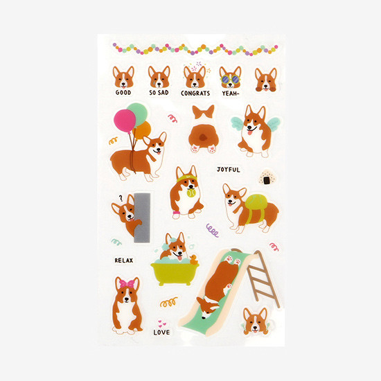 Dailylike Welsh corgi removable paper deco sticker