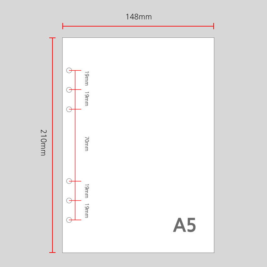 Wanna This Palette grid A5 size 6 holes paper refills set