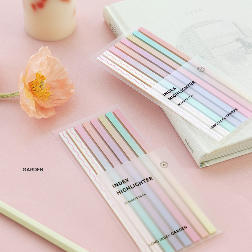 Iconic Index Long Highlighter Sticky Note Set
