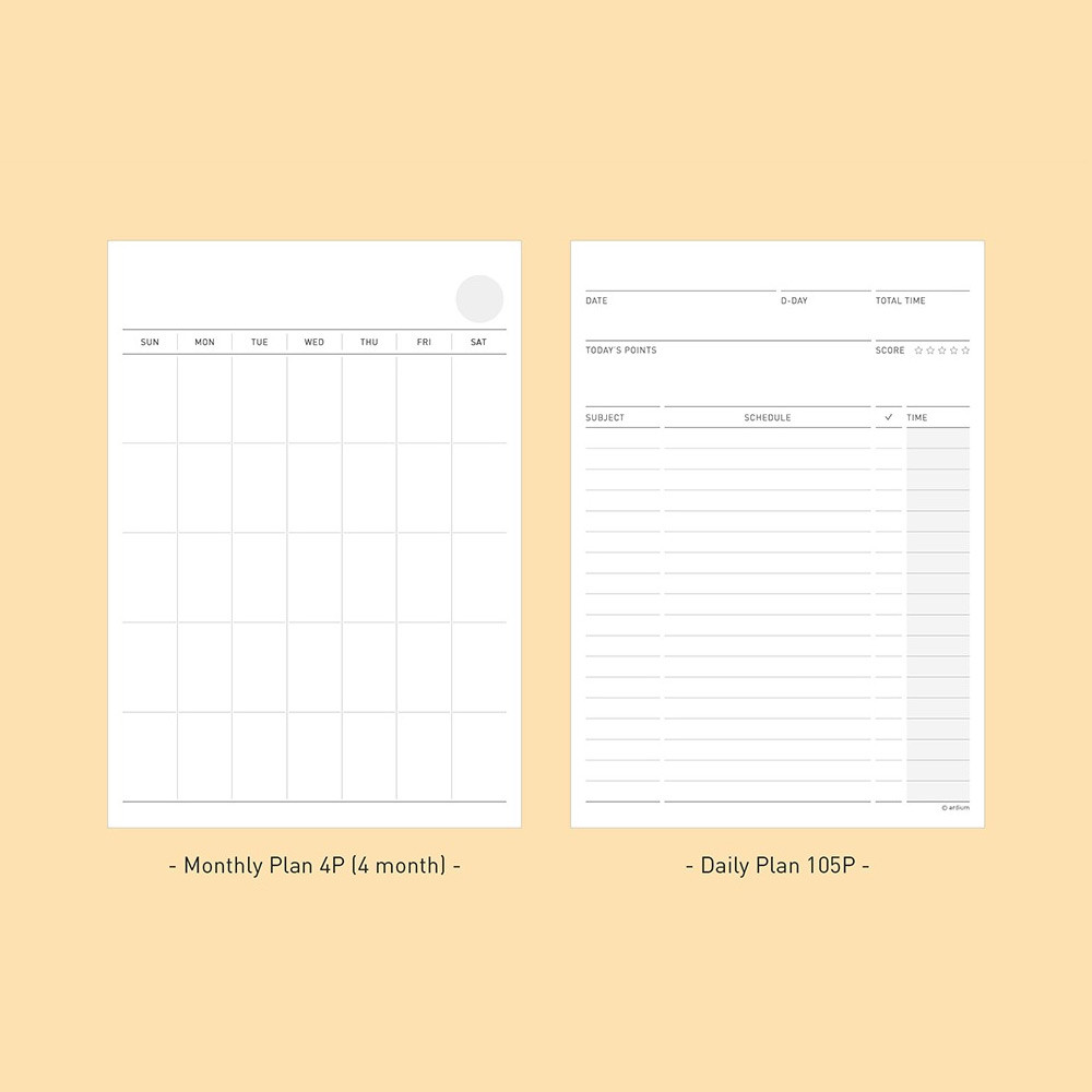 Ardium 100 Days Dateless Daily Study Planner Ver2