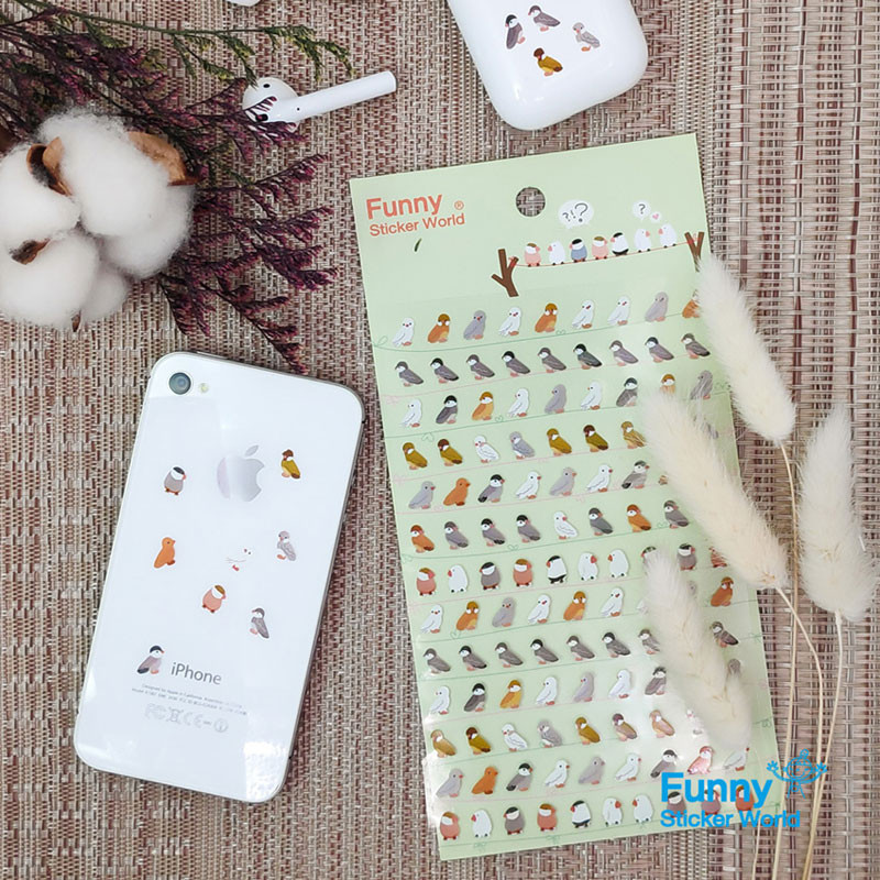 Funny Sticker Hey Bird Coated Paper Deco Sticker