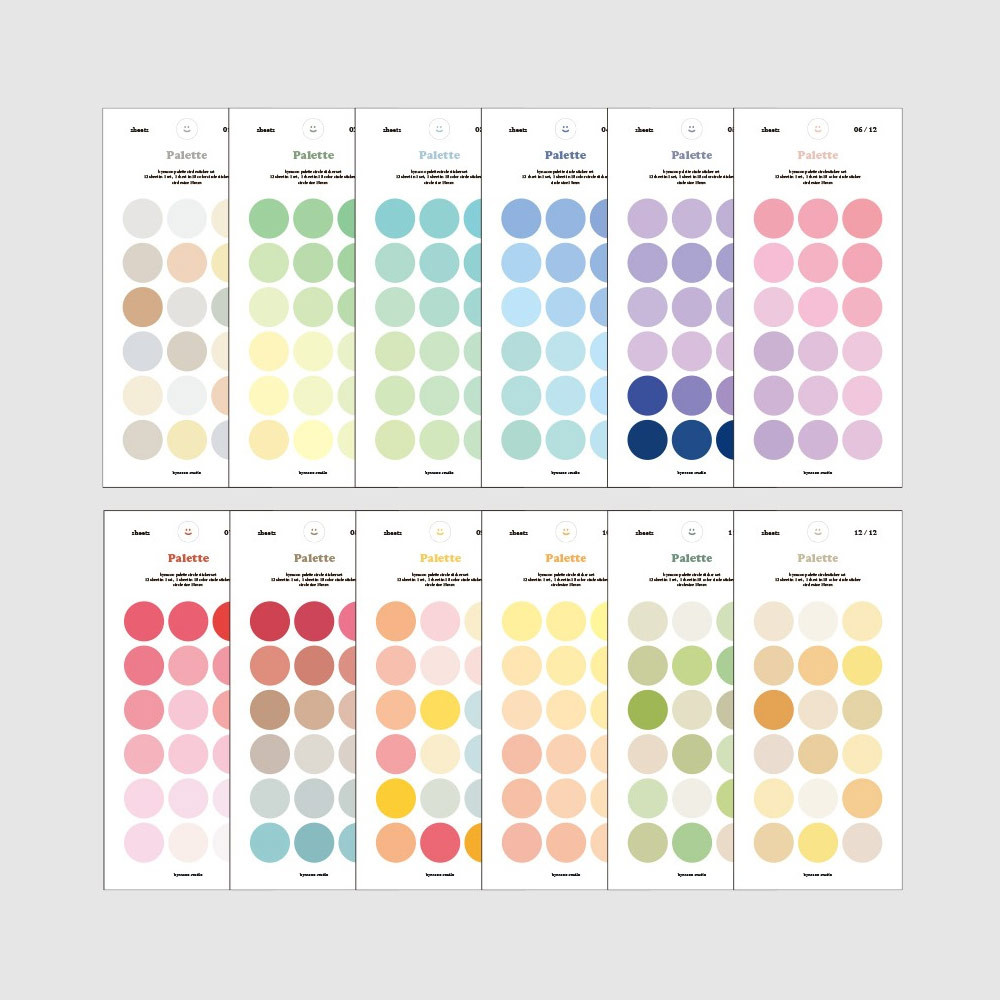 Colorful Round Paper Stickers | Palette Circle Pack | 216pcs