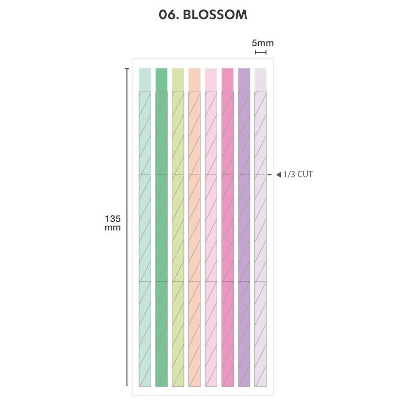 Iconic Pop Index Long Highlighter Strips Sticky Note Set