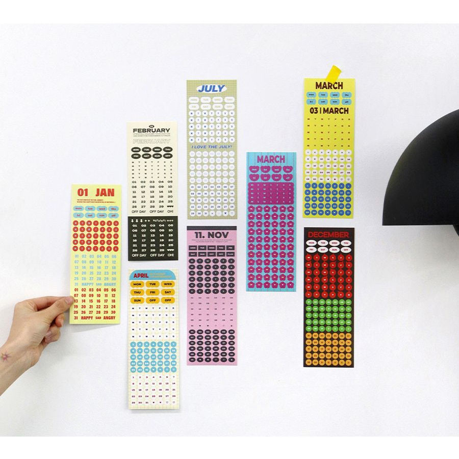 Indigo Colorful Date Sticker Pack of 24 Sheets