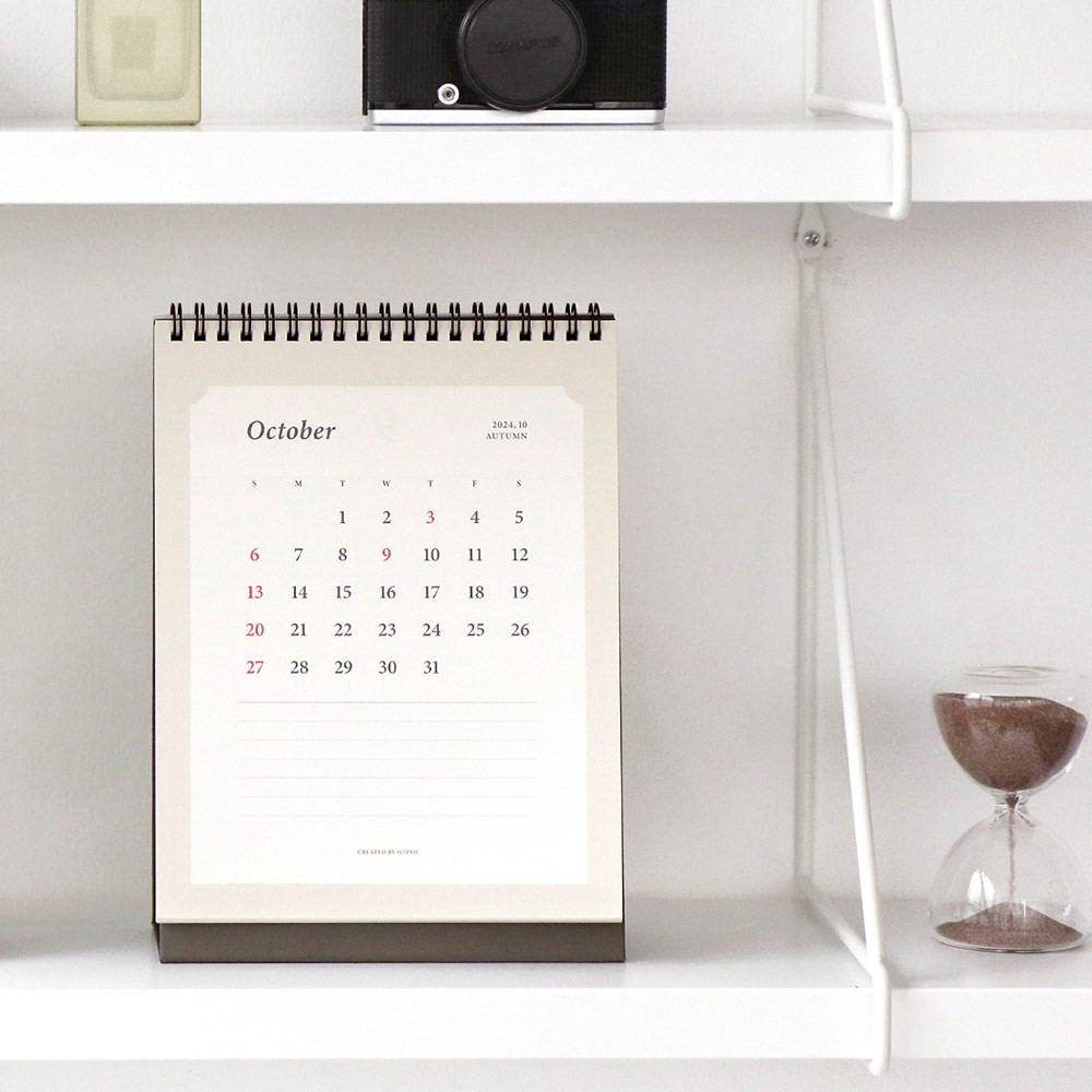 Iconic 2024 Standing Flip Monthly Desk Calendar