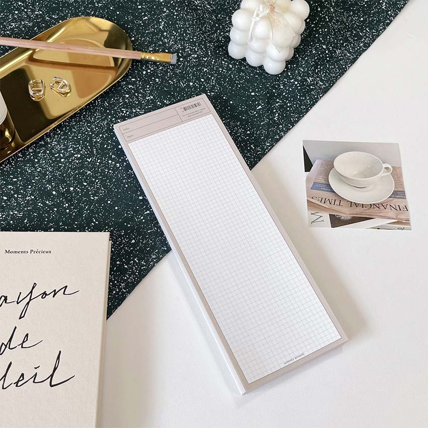 More Basic Long Lined Grid Notepad Korean Stationery