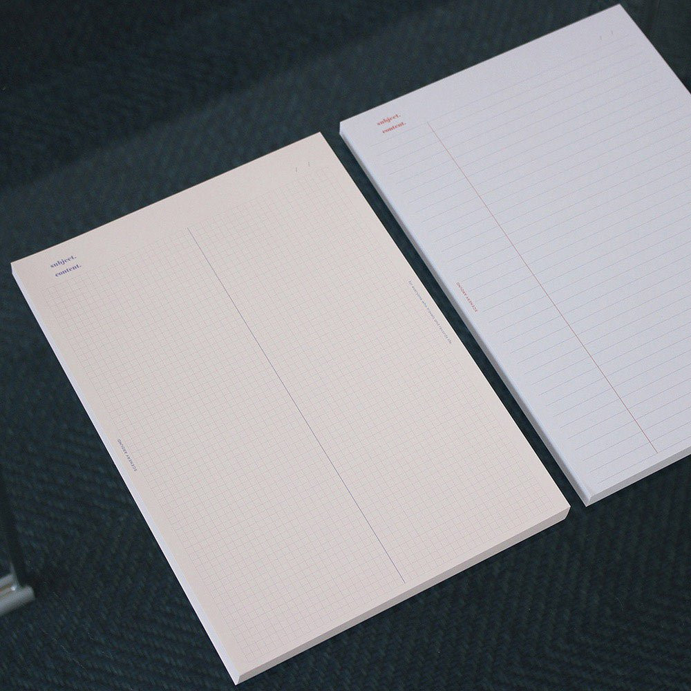 Study B5 Lined Grid Notepad 100 Sheets Korean Stationery