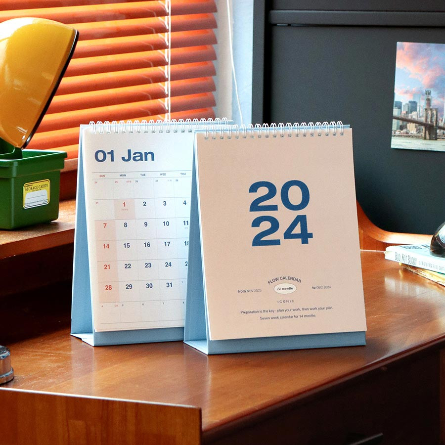 Iconic 2024 Flow Standing Flip Desk Calendar