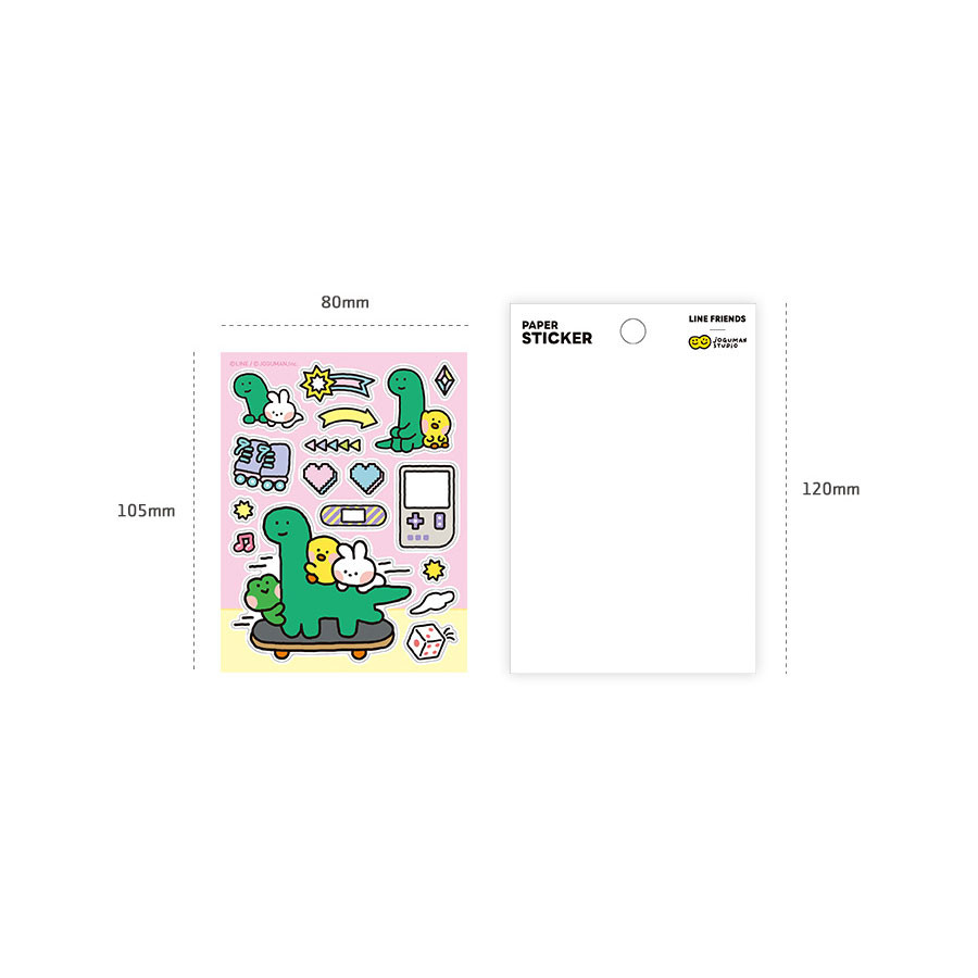 Flying Whales Line Friends Joguman Paper Sticker