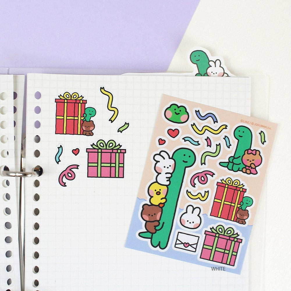 Flying Whales Line Friends Joguman Paper Sticker
