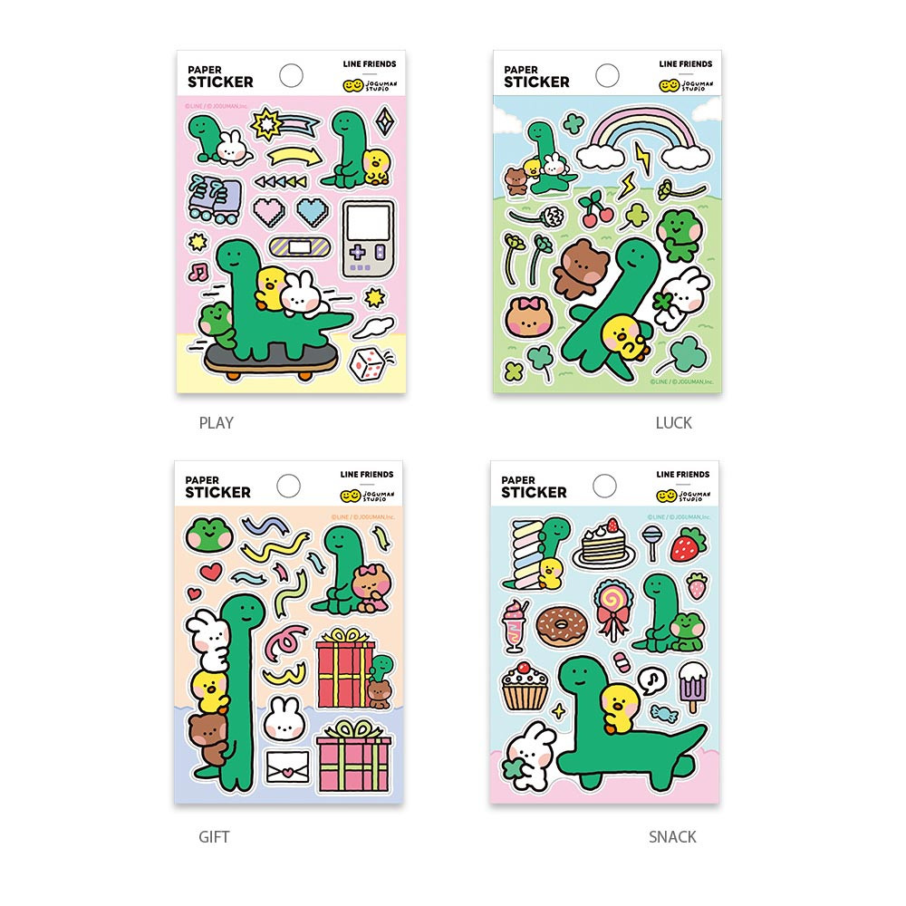 Flying Whales Line Friends Joguman Paper Sticker