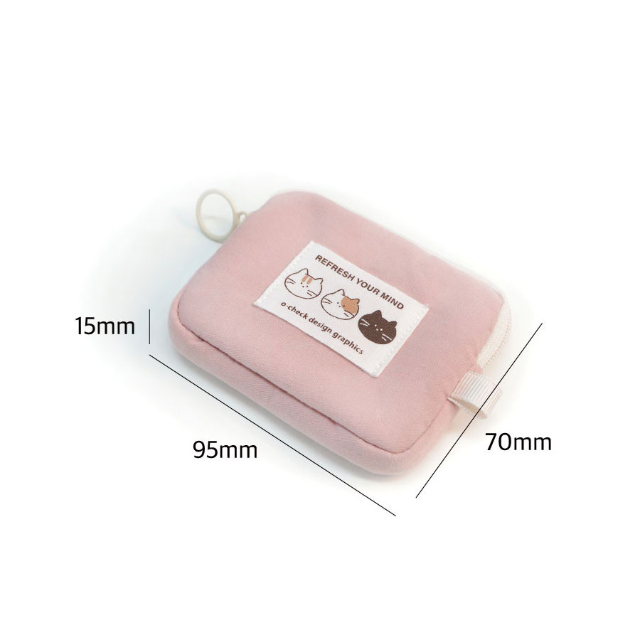 O-Check Natural Soft Small Zipper Pouch