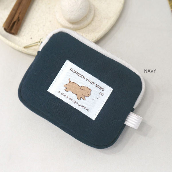 O-Check Natural Soft Small Zipper Pouch