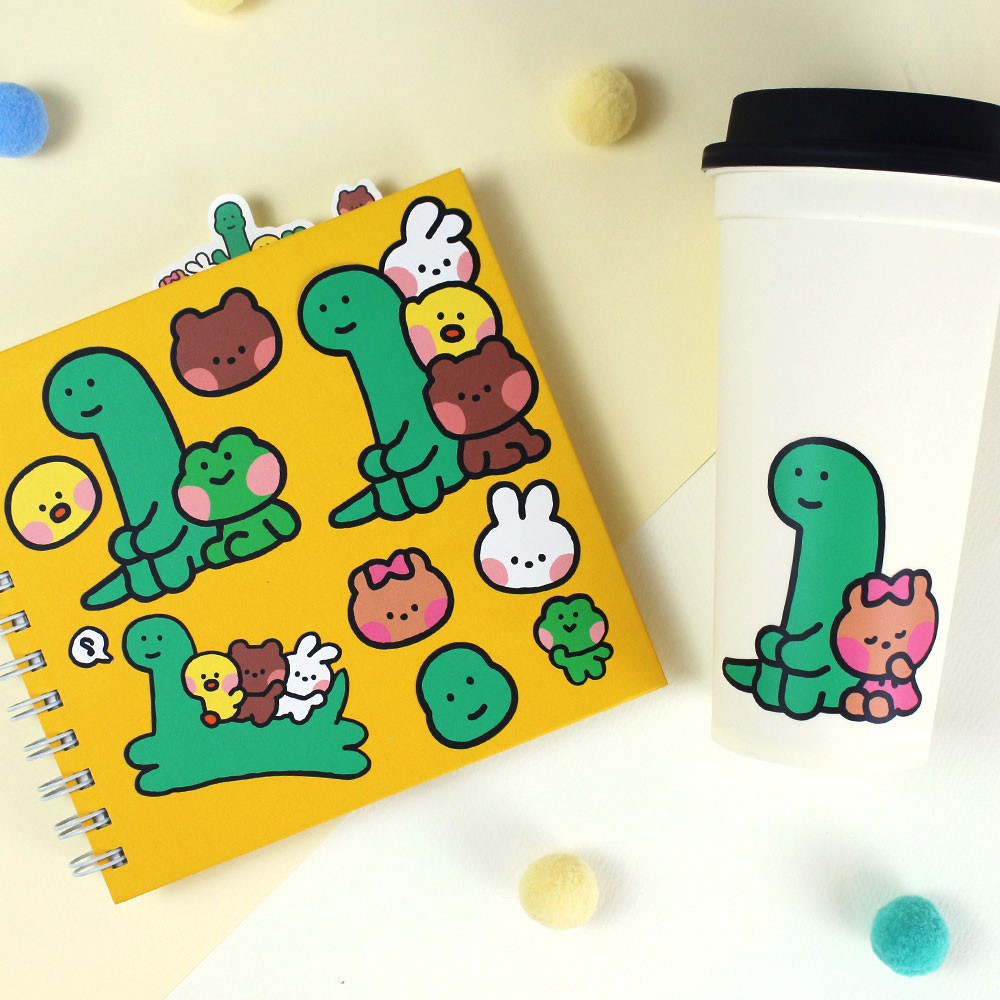 Flying Whales Line Friends Joguman Removable Paper Sticker