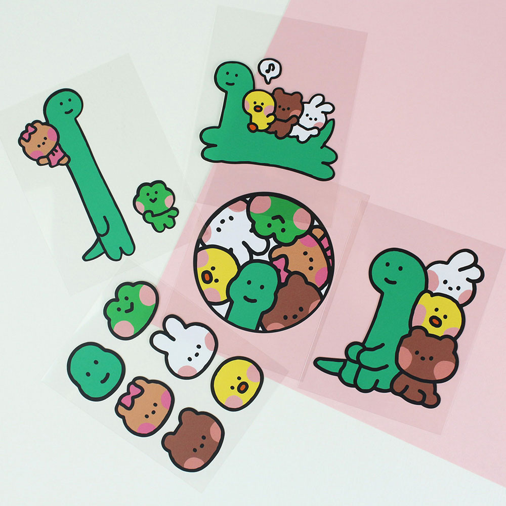 Flying Whales Line Friends Joguman Removable Paper Sticker