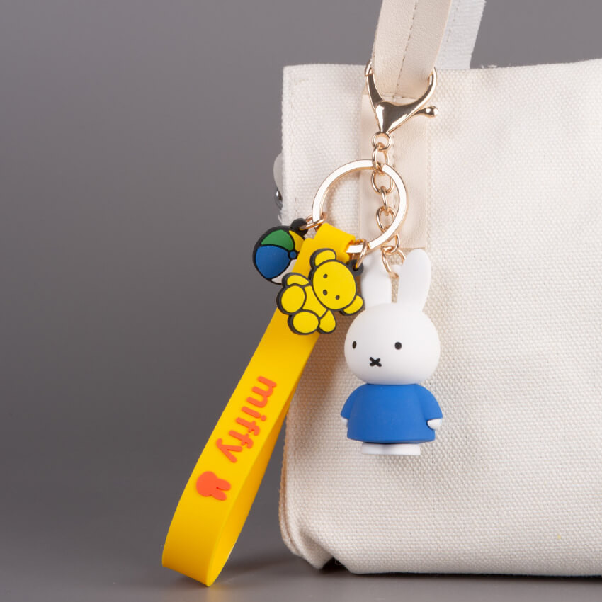 Miffy Standing Keychain: Cute Rabbit Keyring for Bags & Keys