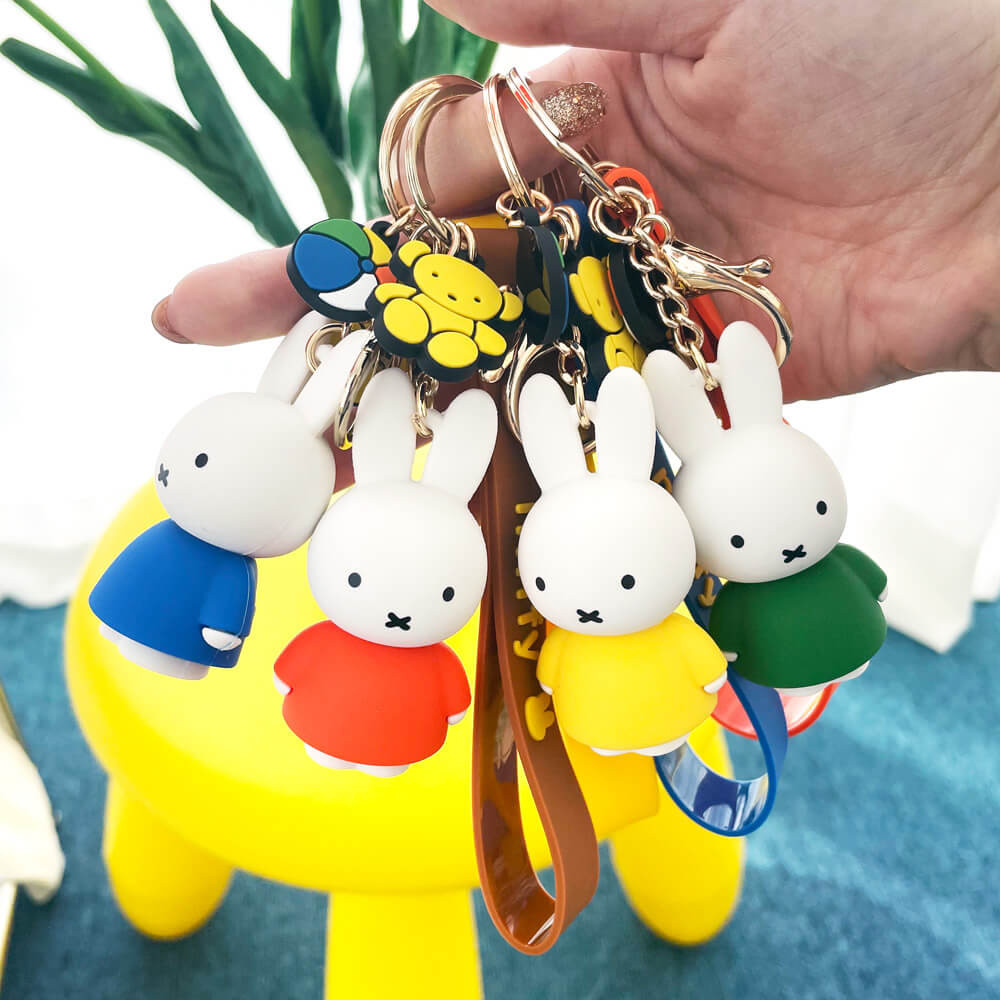 Miffy Standing Keychain: Cute Rabbit Keyring for Bags & Keys