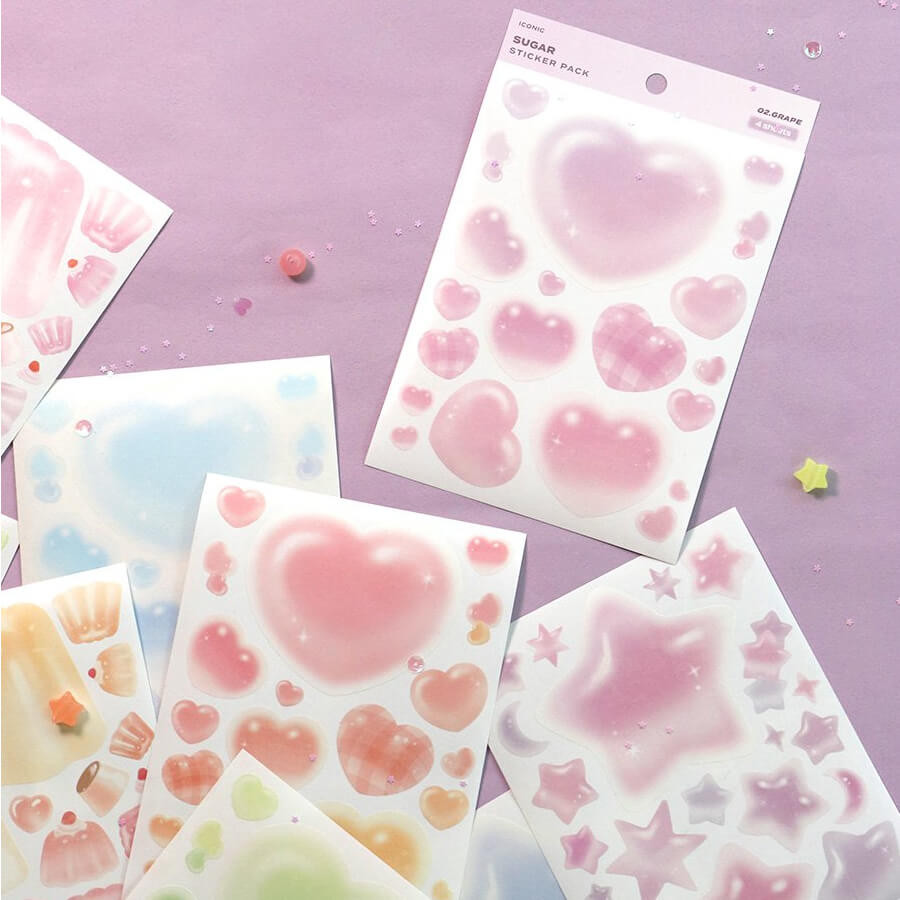 Cute Iconic Sugar Backgrounds Sticker Pack