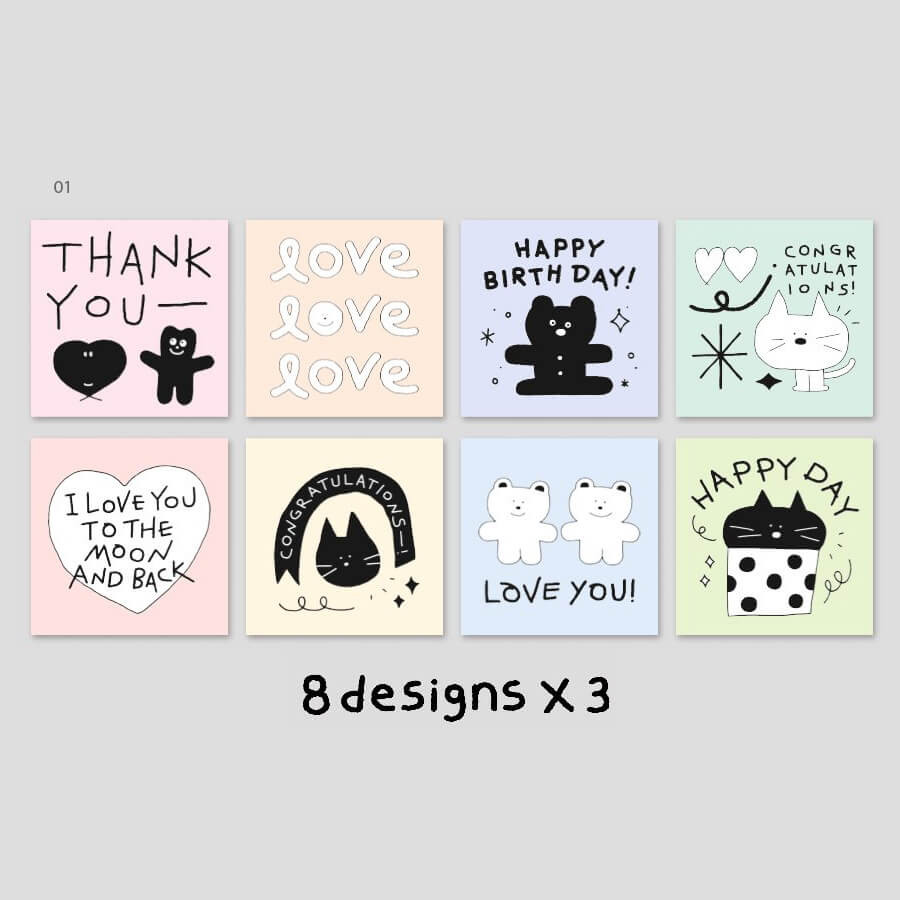 Iconic Doodle Mini Card Set: Cute Handwritten Cards