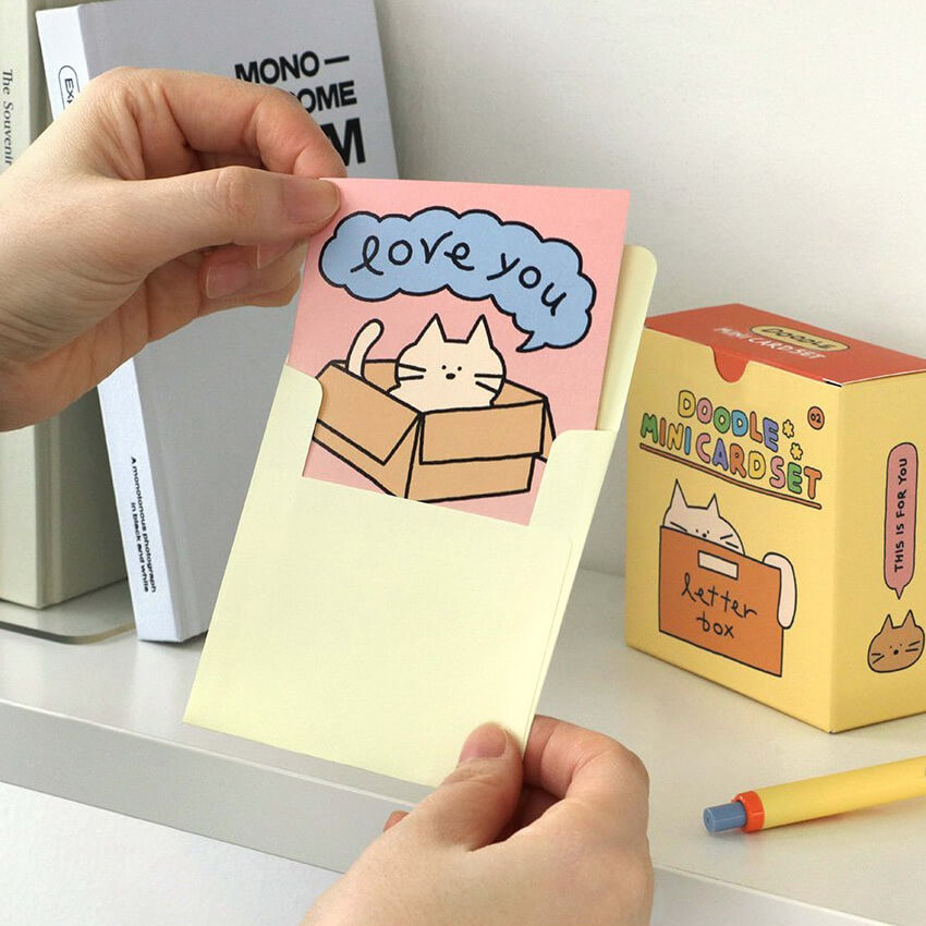 Iconic Doodle Mini Card Set: Cute Handwritten Cards
