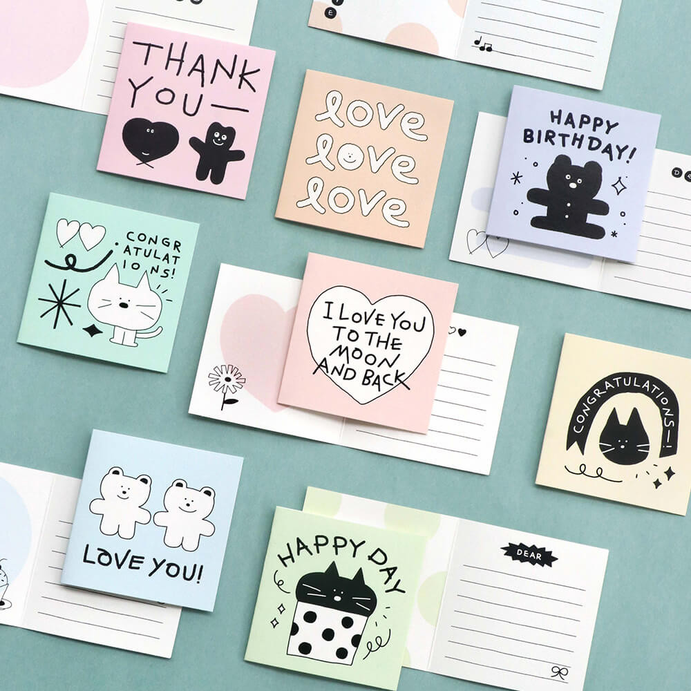 Iconic Doodle Mini Card Set: Cute Handwritten Cards