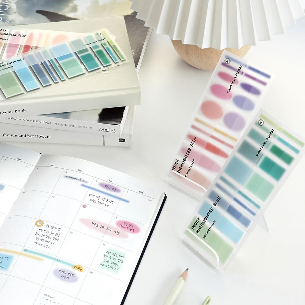 Iconic Blur Sticky Index Short Highlighter Sticky Notes Set