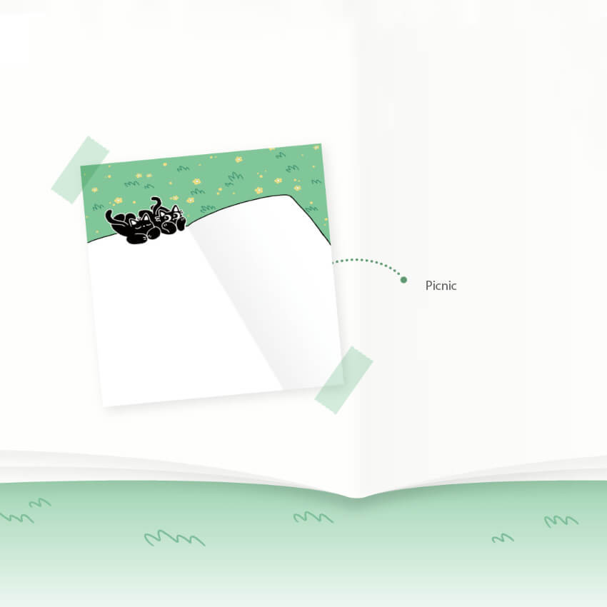 Ardium Meow Meow Books Memo Notepad for Cat Lovers