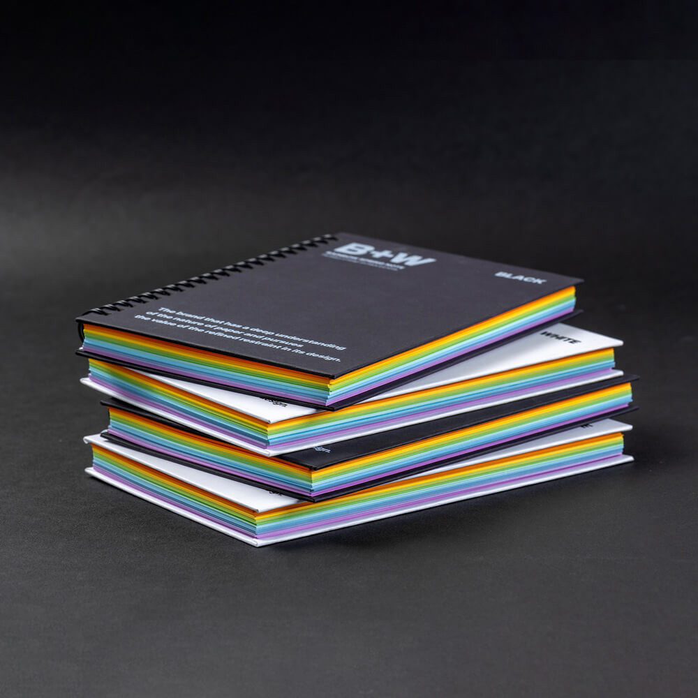 Ardium B+W Rainbow Lined Notebook: Colorful Fun & Flat-Lay