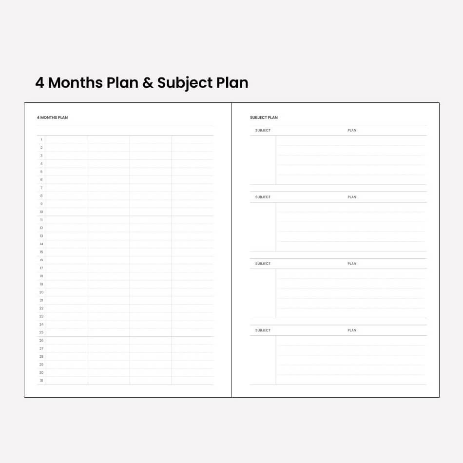 Indigo Tenschool Focus 4 months Study Planner
