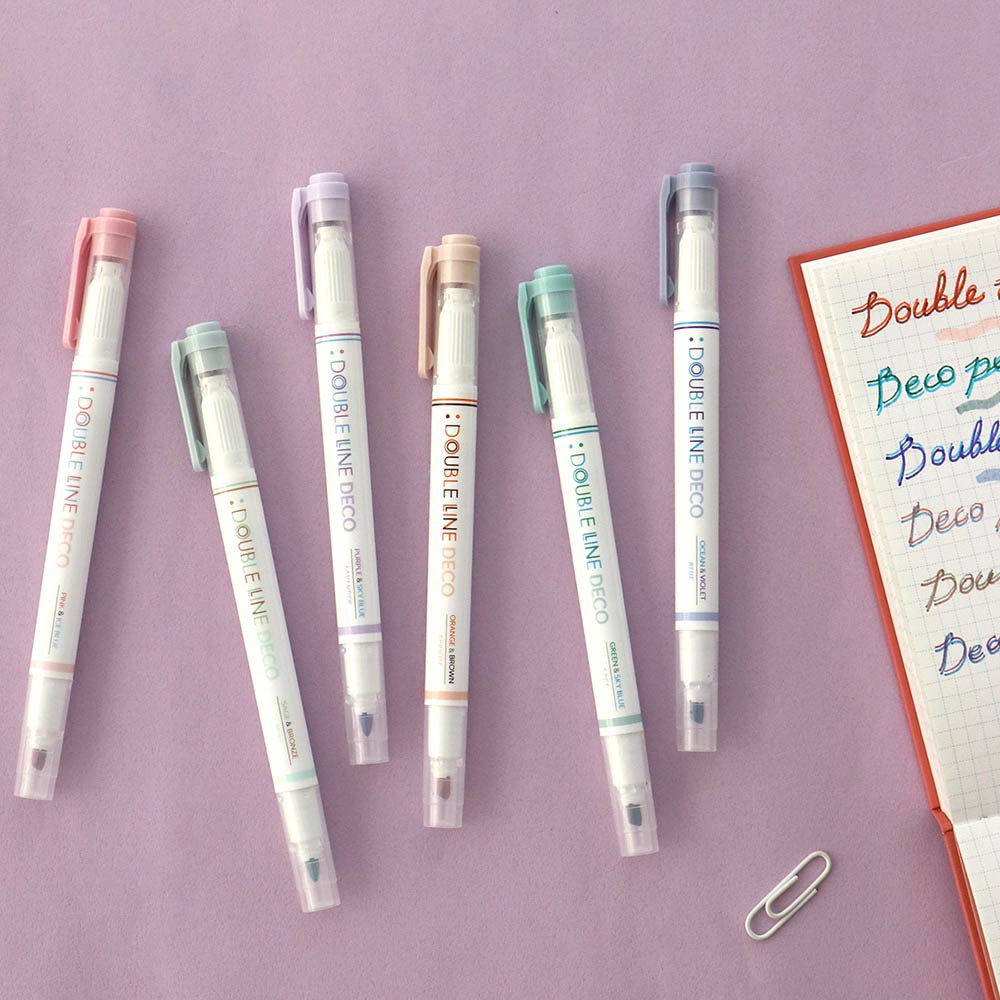 Dual Line Double Ended Color Pen Set: Write & Highlight!