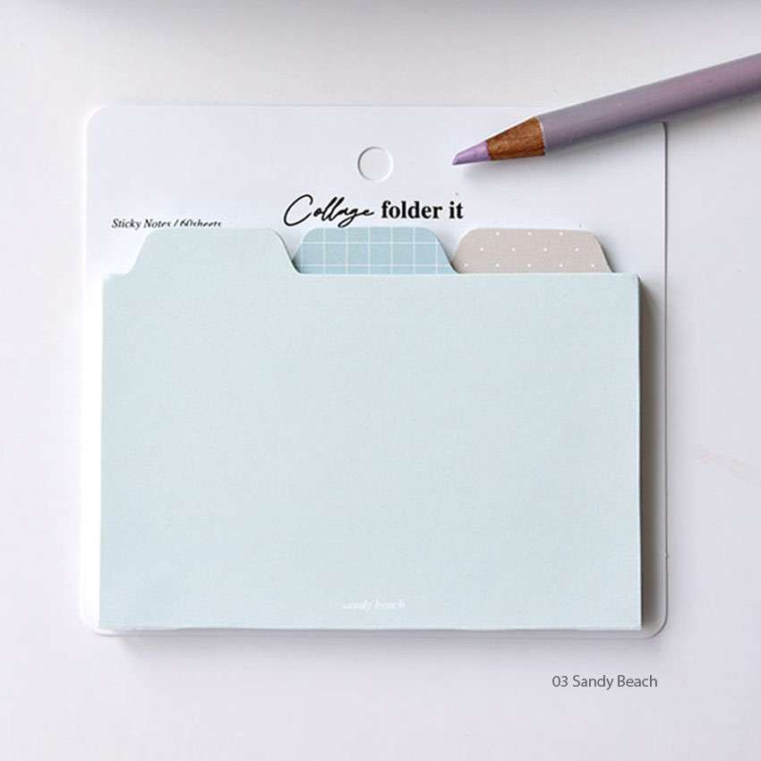 Plepic Collage Wide Folder Index Sticky Notepad Set