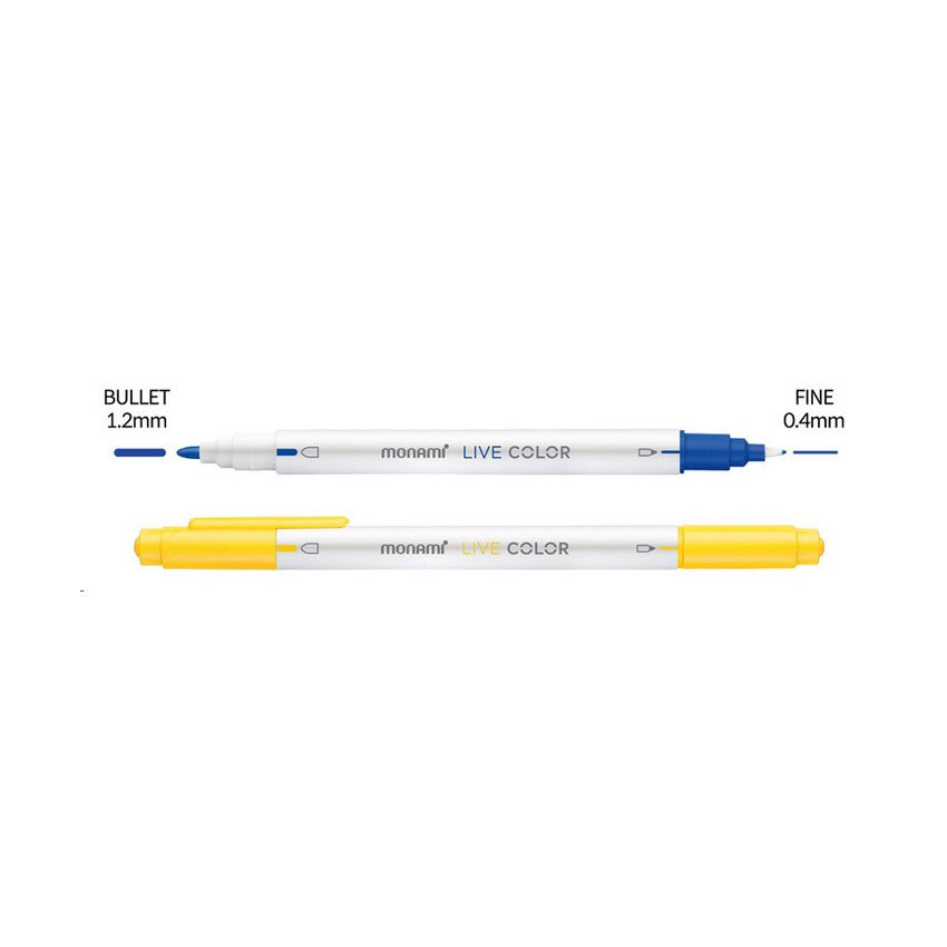 Monami Live Double Ended Water-Based Ink 10 Color Pen Set