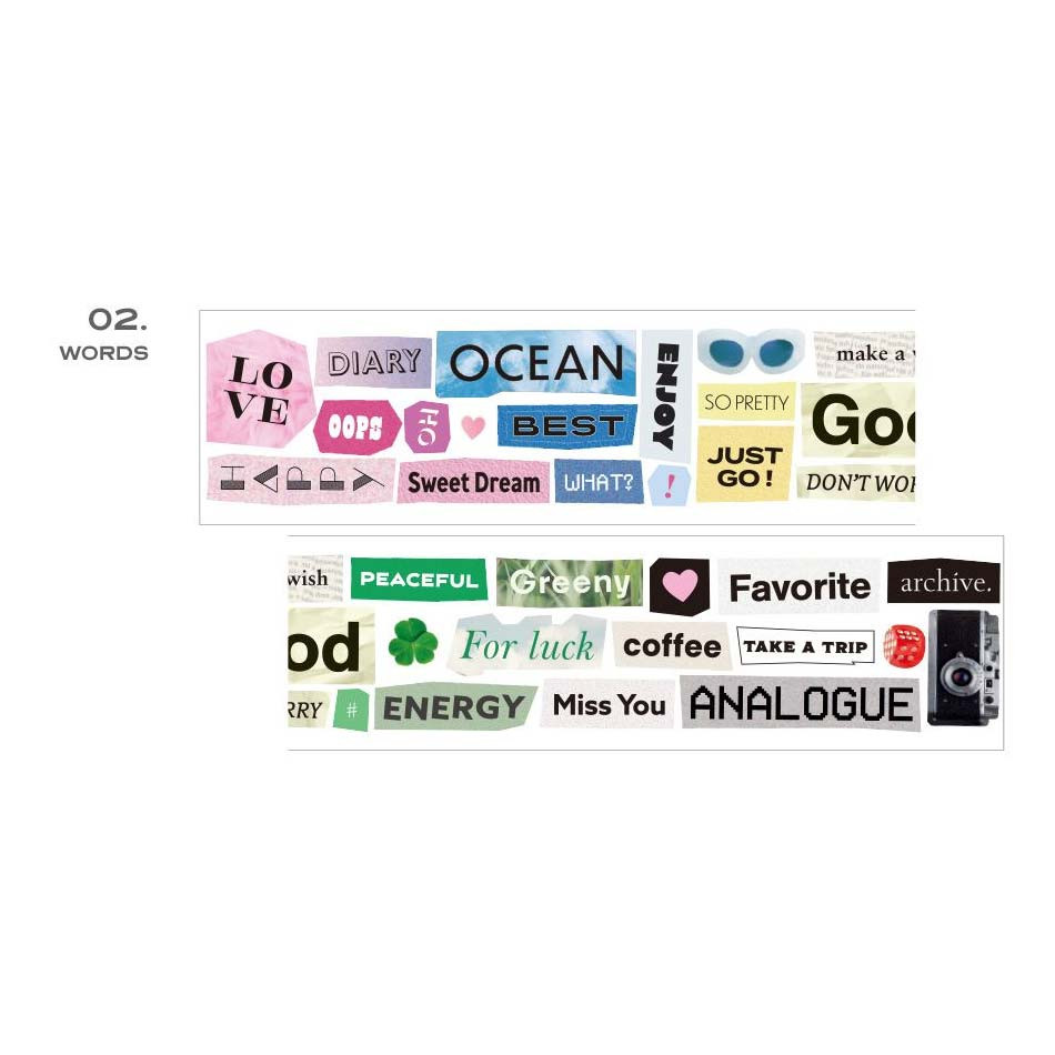 Magazine Collage Kiss Cut Letter Sticker Tape Roll