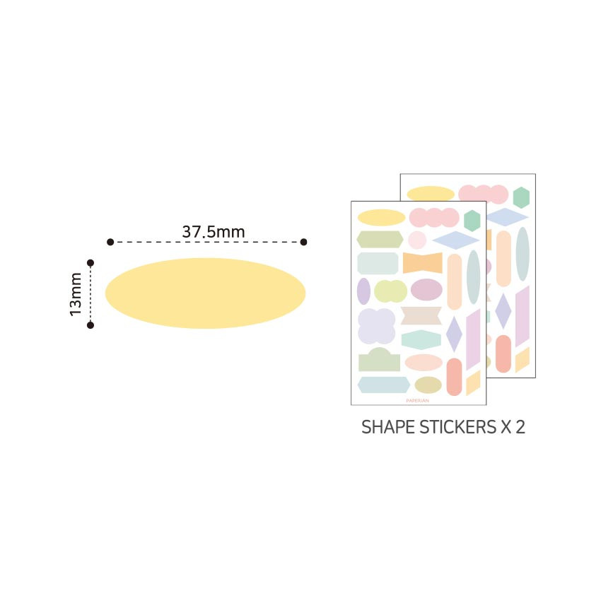 Paperian Color Palette Shapes Transparent Sticker Pack